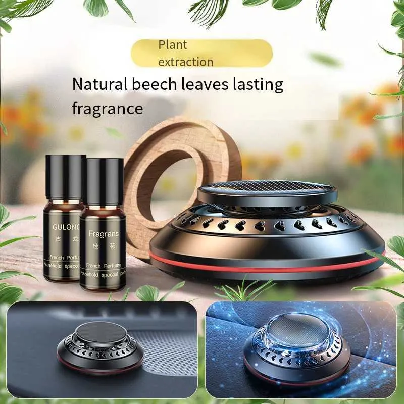 Car Air Freshener Aroma Diffuser Solar Rotating Vehicle Essential Oil ...