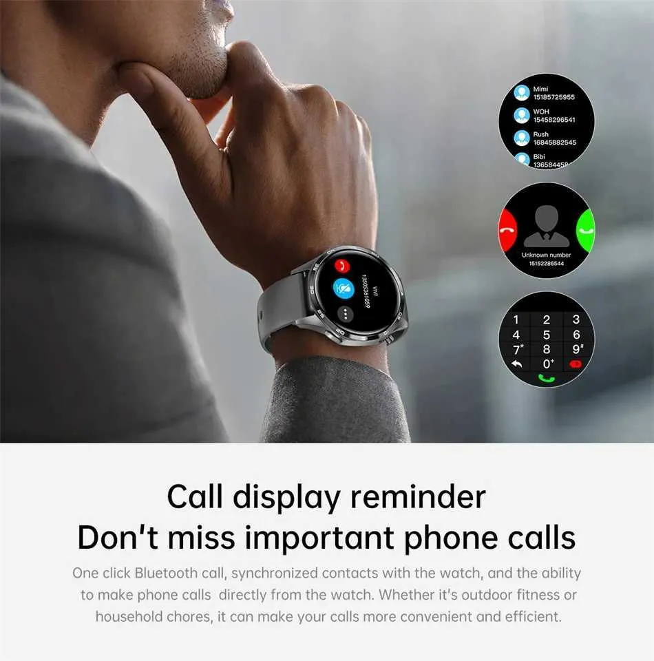 GT5 Pro smartwatch men's NFC GPS tracker AMOLED 360 × 360 screen heart ...