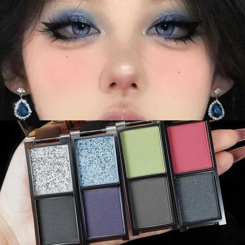 Smoky Glitter Blue Eyeshadow Palette Red Black Green Matte Eye Shadow ...