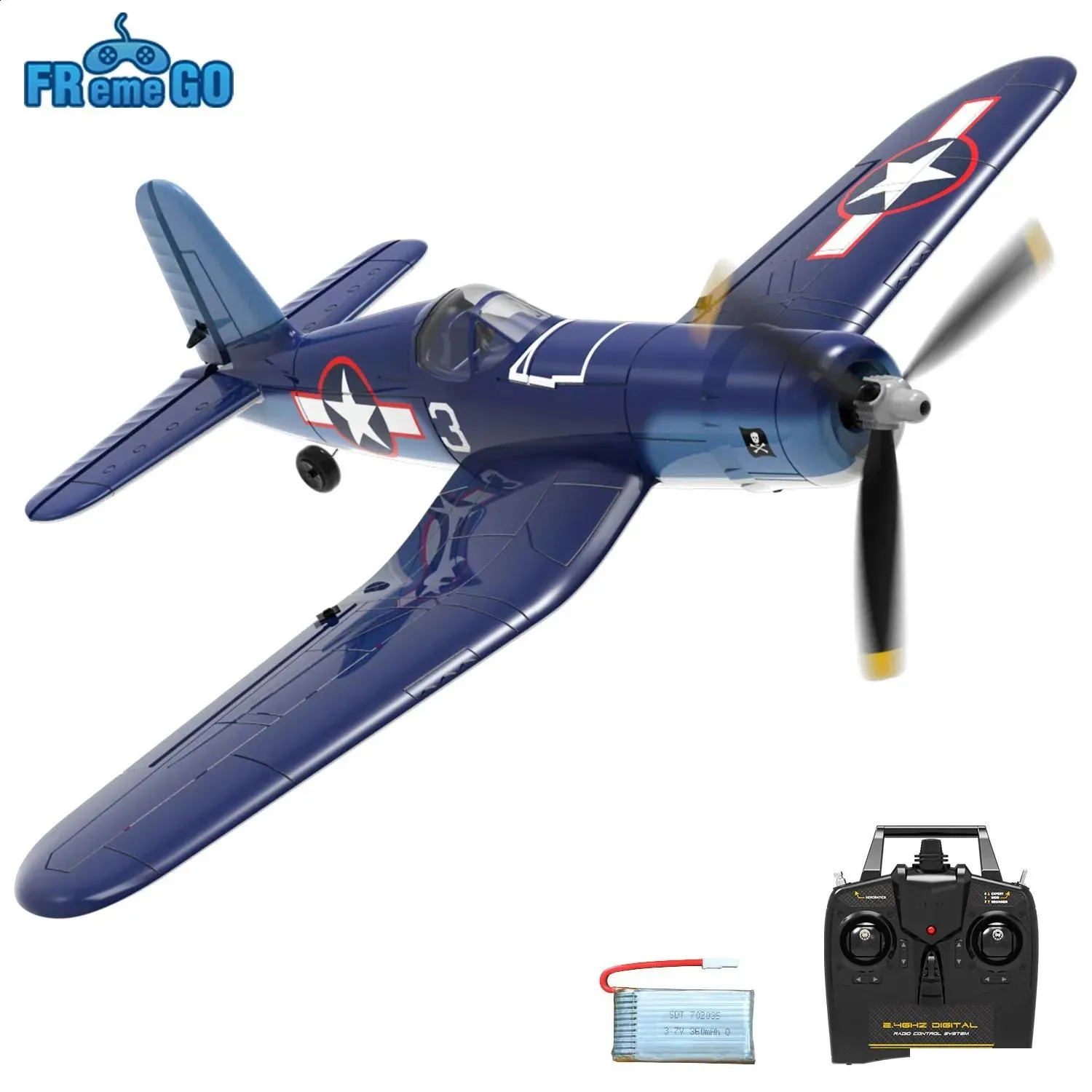 F4U Pirate Mustang P51 Rc Plane Electric/RRC, 24Ghz, 4Ch, 400mm Wingspan, Single Key Pneumatic ...