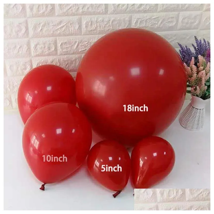 Ruby Red Latex Balloons - Wedding Favors, Birthday Party Decorations, 5 ...