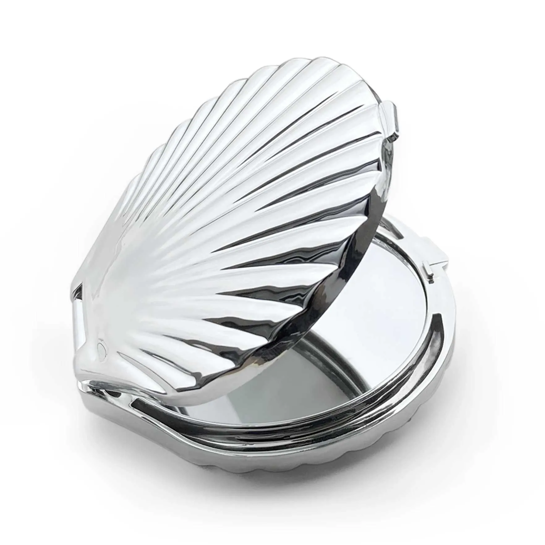 Shell Shape Double Sided Makeup Mirror 2 Pack Sliver Hand Mirror Buy 1 ...