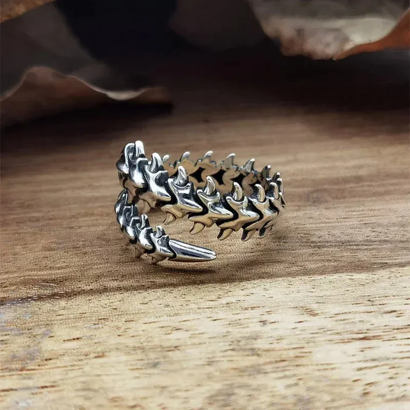 Gothic Rings: Vintage Silver Centipede Open Ring Antique Devil Skull Jewelry For Men & Women ...