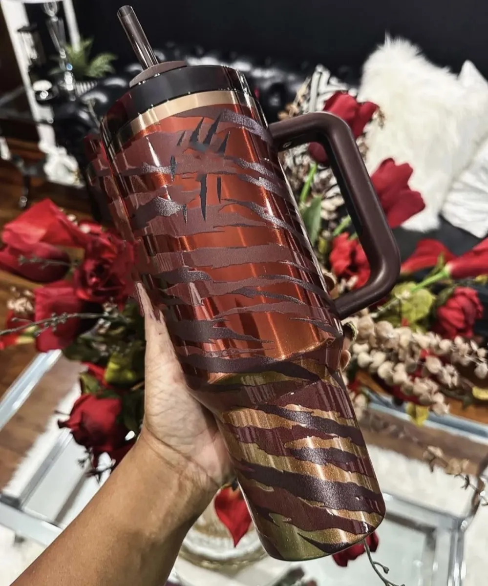 Tyla Tyger 40oz Stainless Steel Custom Rtic Tumblers With Handle, Lid ...