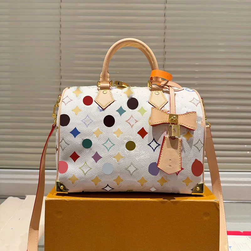 Colorful Flower Pillow Leather Crossbody Bag For Women Designer Tote ...