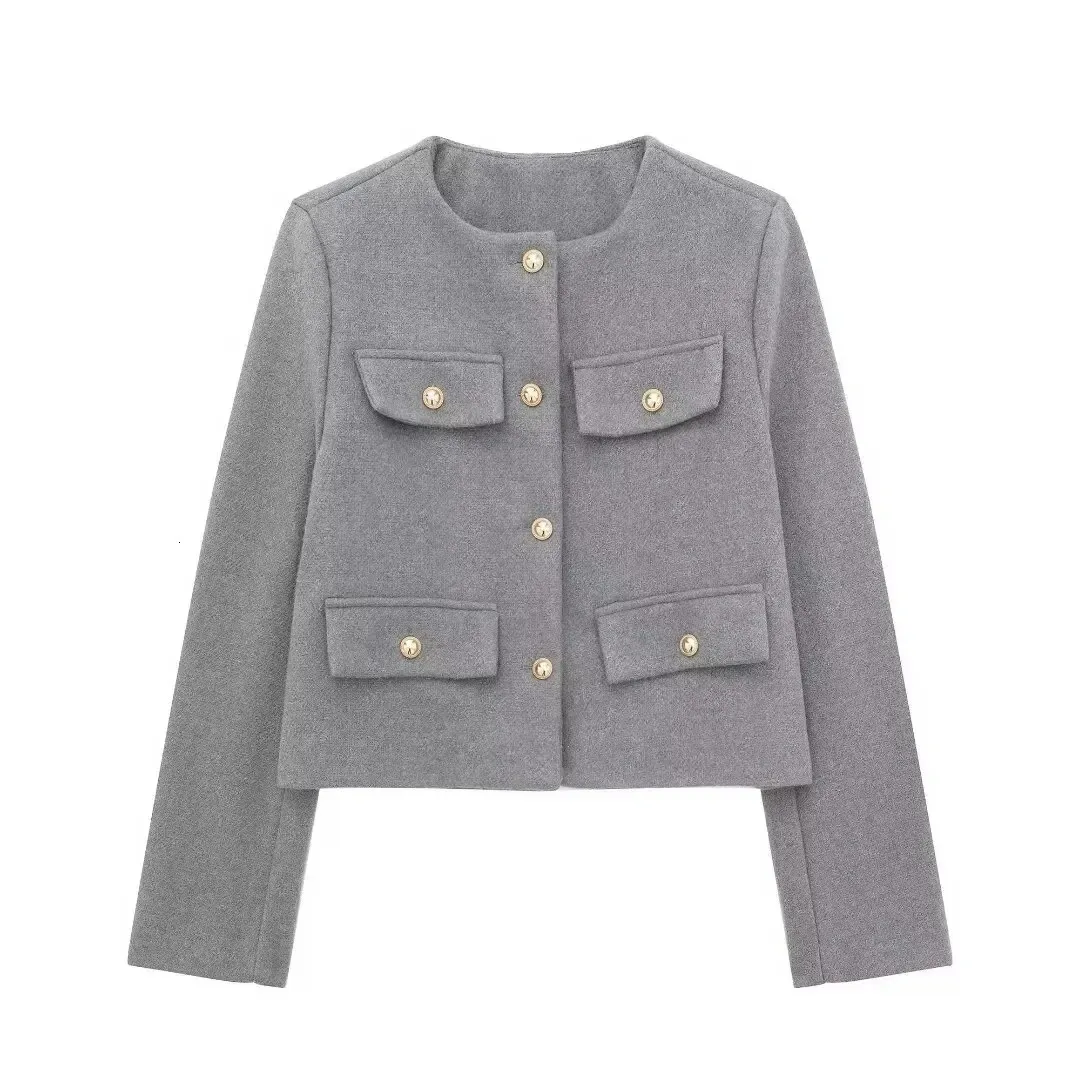 Traf Fashion Women's Bomber Jacket With Gold Buttons, Spring Street ...