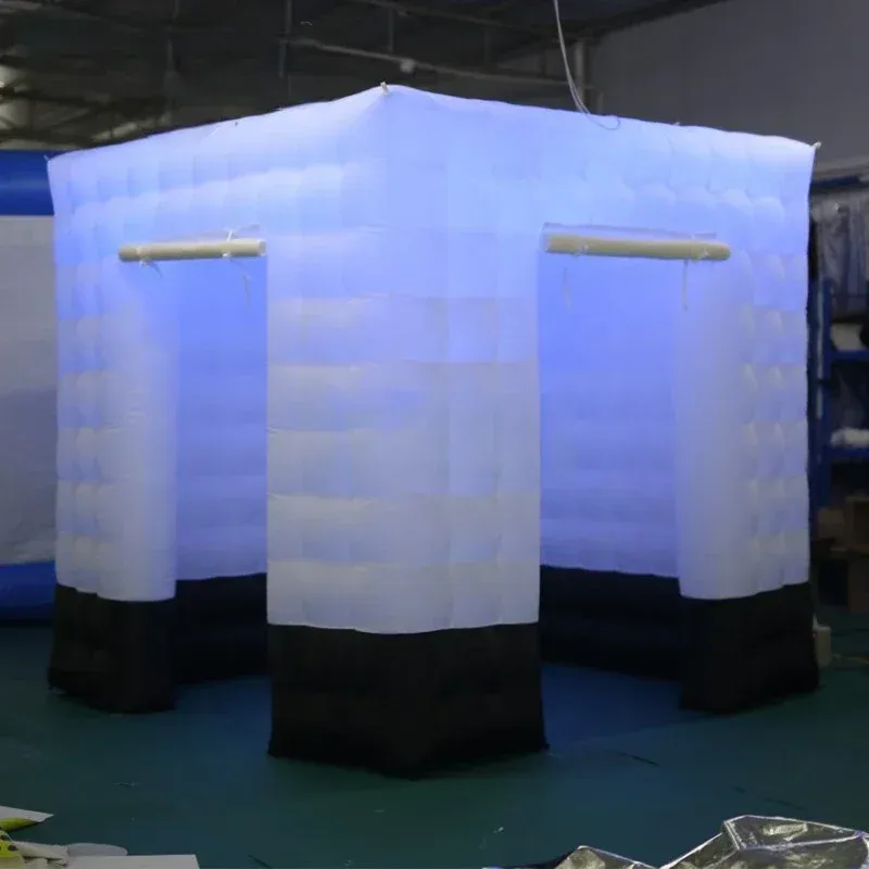 Portable 360 Inflatable Photo Booth Tent Cube With Anti Dirty LED Light ...