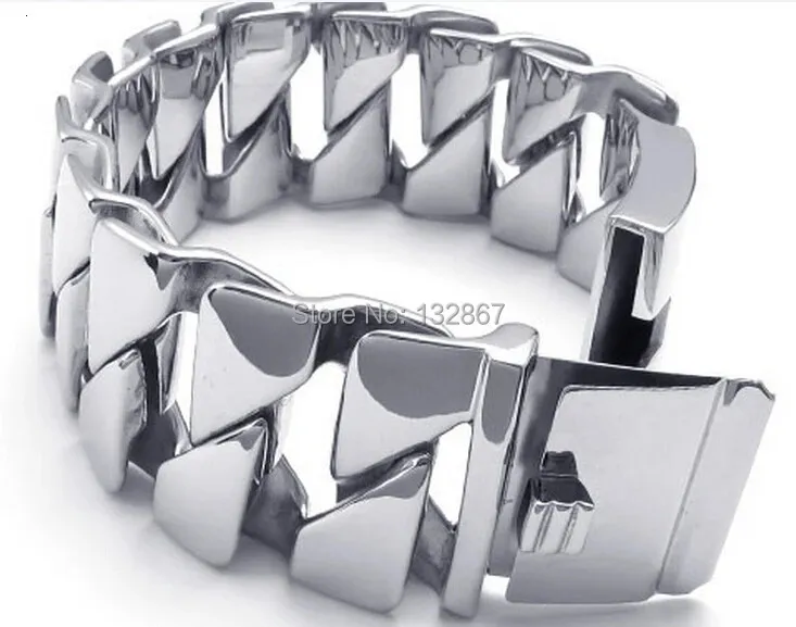 Super Cool 31mm Bicycle Cuban Curved Chain Bracelet for Men, 8.66 Inches, Top Quality from ...