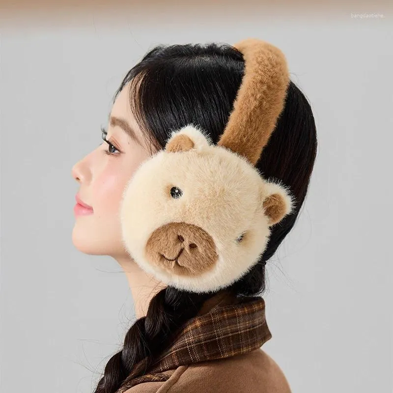 Cute Capybara Plush Barts Plush Earmuffs For Women Windproof Ear Protection Winter Covers With ...