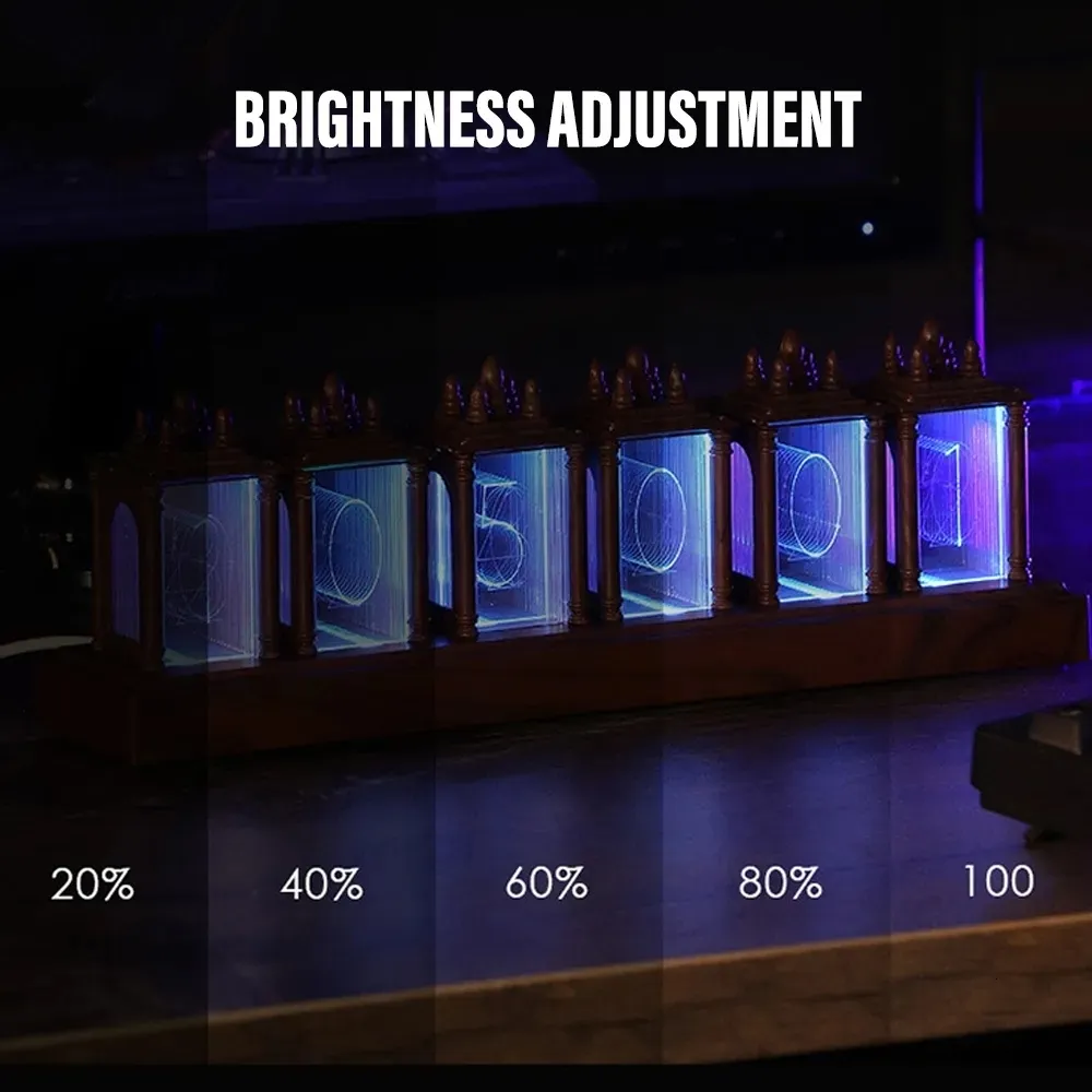 LED Nixie Tube Light Clock With RGB Glow, Walnut Wood... From Ren10 ...