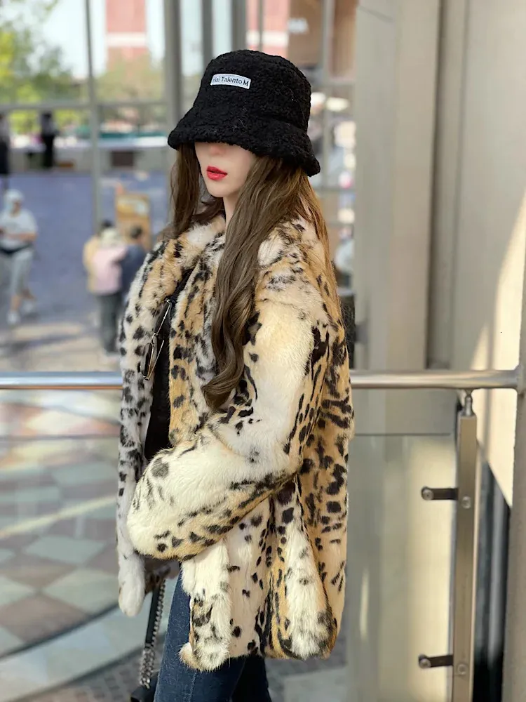 Rex Rabbit Fur Coat Thick Warm Bat Sleeved Womens Coat Festival ...
