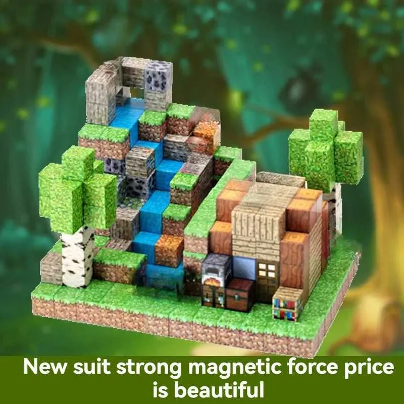 Magnetic Building Blocks 2024 Mine World Cube Set For Kids, 3+ DIY ...