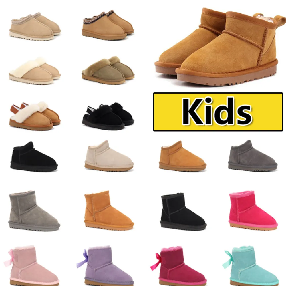 Tasman Ultra Mini Slides Classic Leather Suede Kids Kids Snow Boots For ...