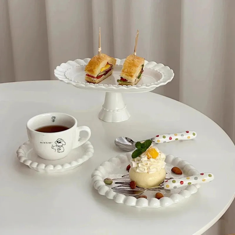 Ceramic dessert plates circular porcelain decorative plates 6 or 8 ...