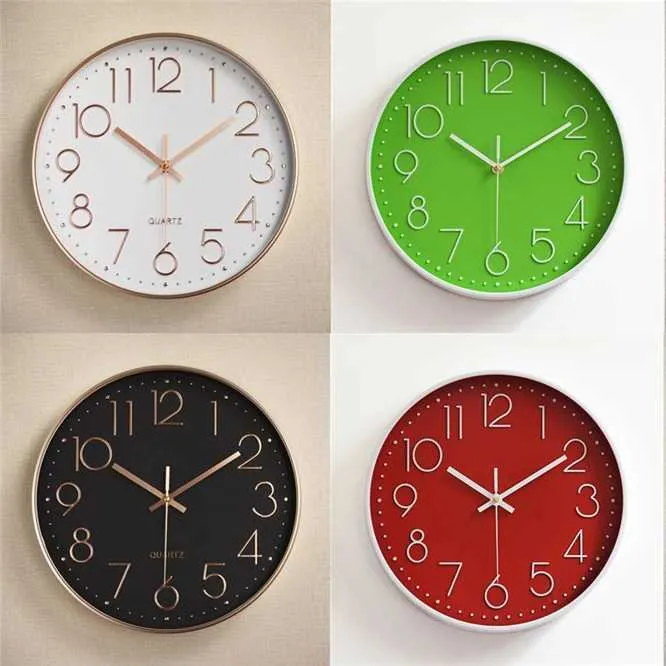 Silent Retro Round Plain Wall Clock With Modern Plastic Quartz For Home ...