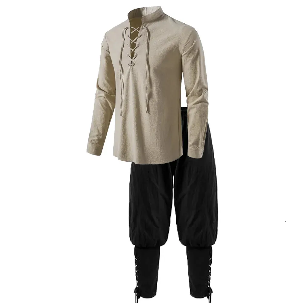 Men's Medieval Moon Knight Layla Outfit Set Renaissance Cosplay Pirate ...