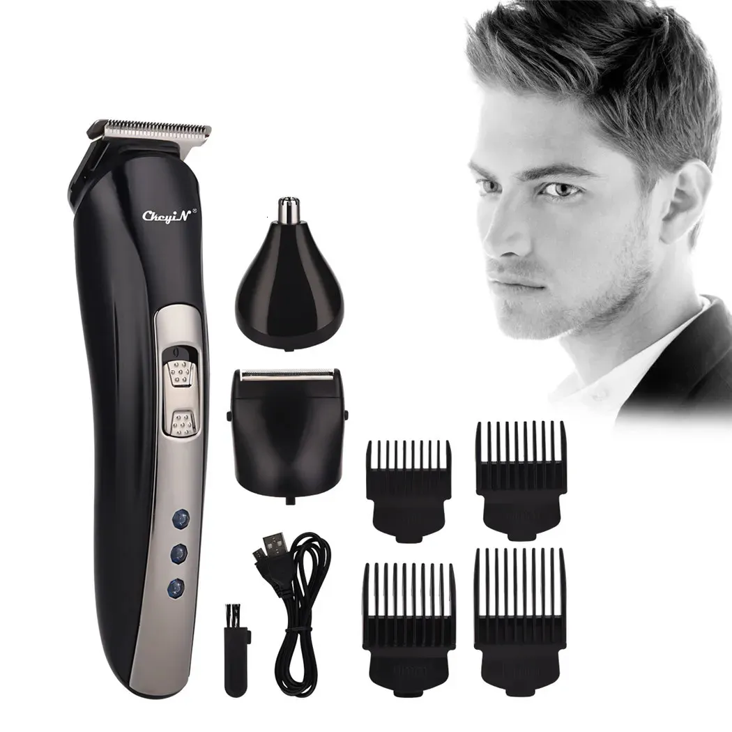 Rechargeable 3 In 1 Barber Male Body Hair Trimmer With Nose Trimmer ...