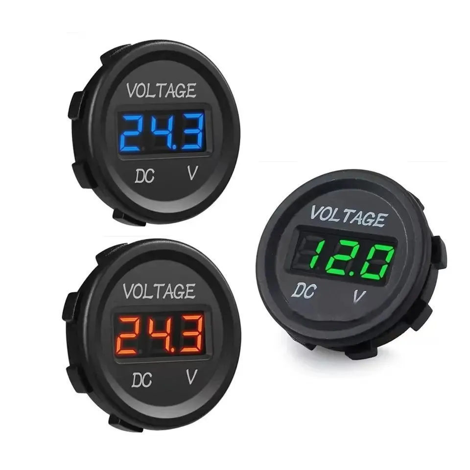 Waterproof LED Digital Car Waterproof Motorcycle Voltmeter Gauge Meter ...