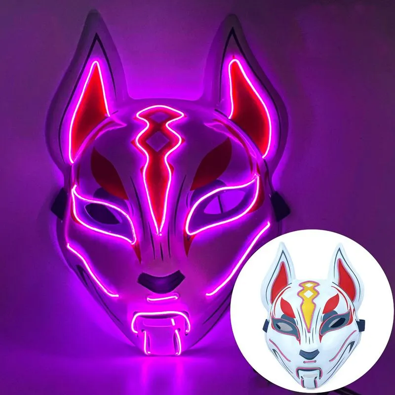 Anime Fox LED Mask: Light Up Cosplay Costume Accessory | Japanese Style ...