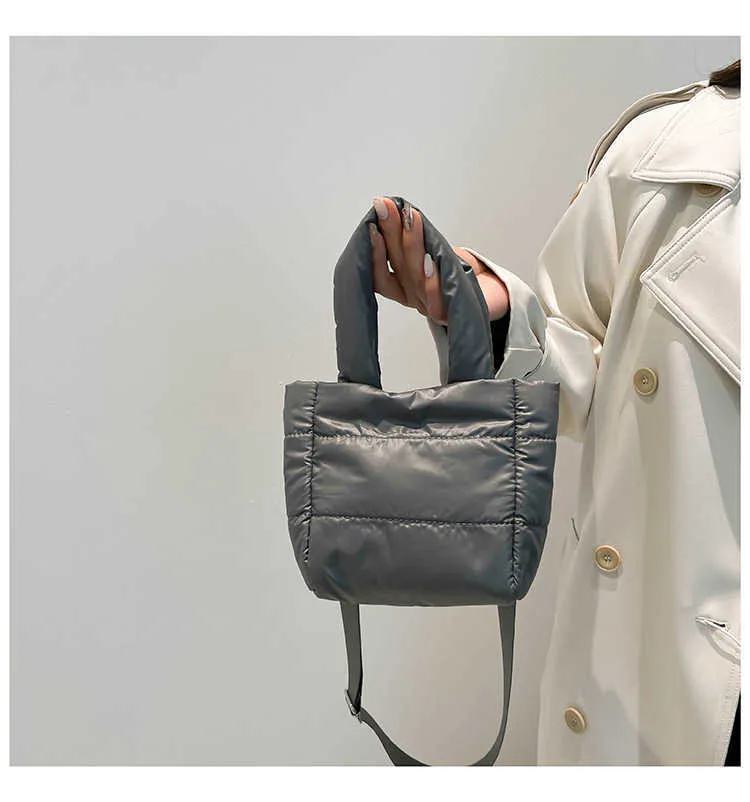 Winter Small Square Nylon Crossbody Bag with Nylon and Hasp Closure for ...