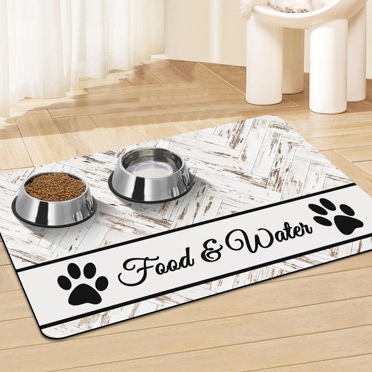2-Pack Waterproof Dog Food Mat - Non-Slip, Quick-Dry Placemat for Bowls ...