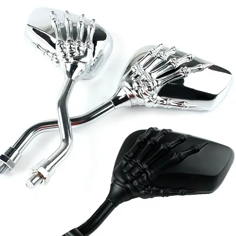 Universal Motorcycle Scooter Back Side Mirror Modification Skull Craw ...