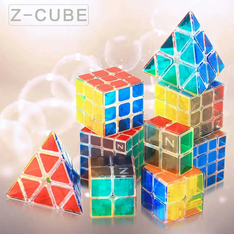 Transparent Speed Magic Cube Rubik's Cube Stickerless Puzzle Pyramid ...