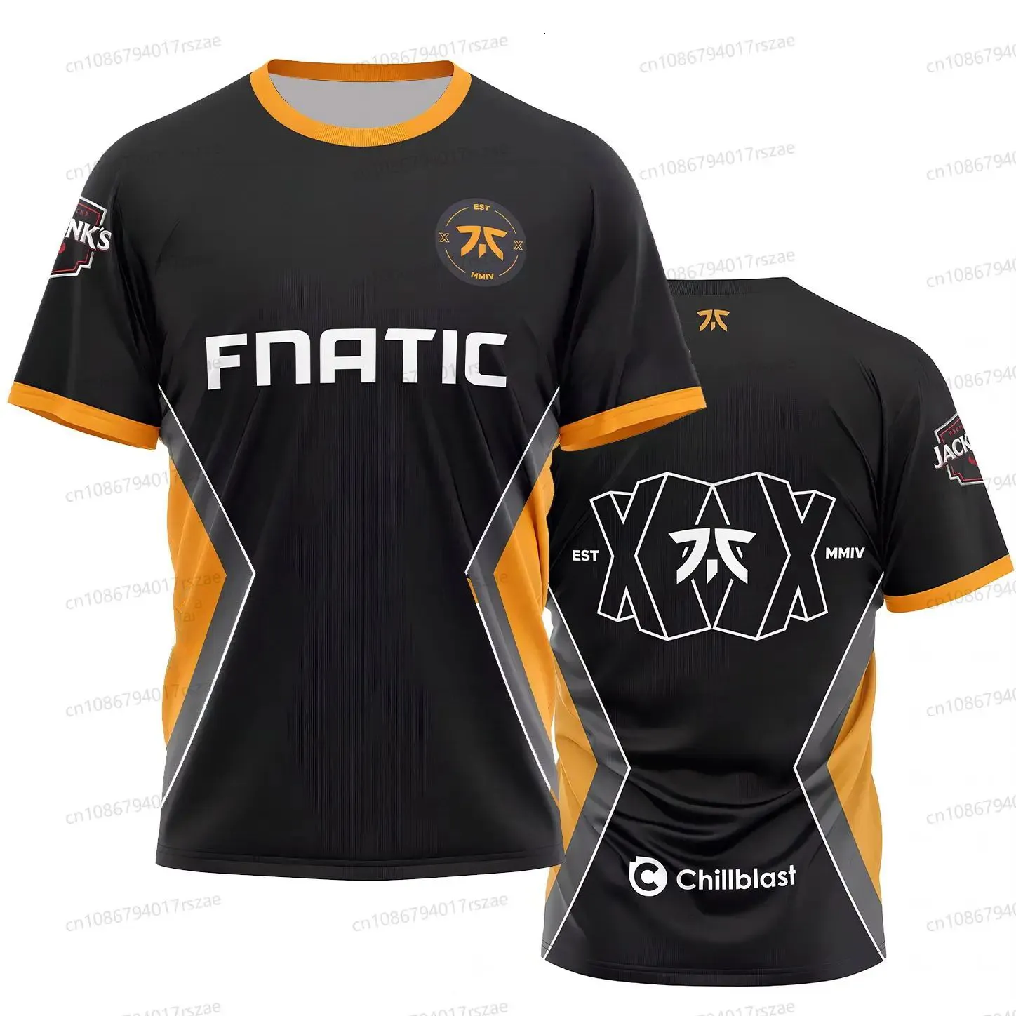 Men's T-shirts Fnatic Esports Team Uniform Jersey Summer Mens Round ...