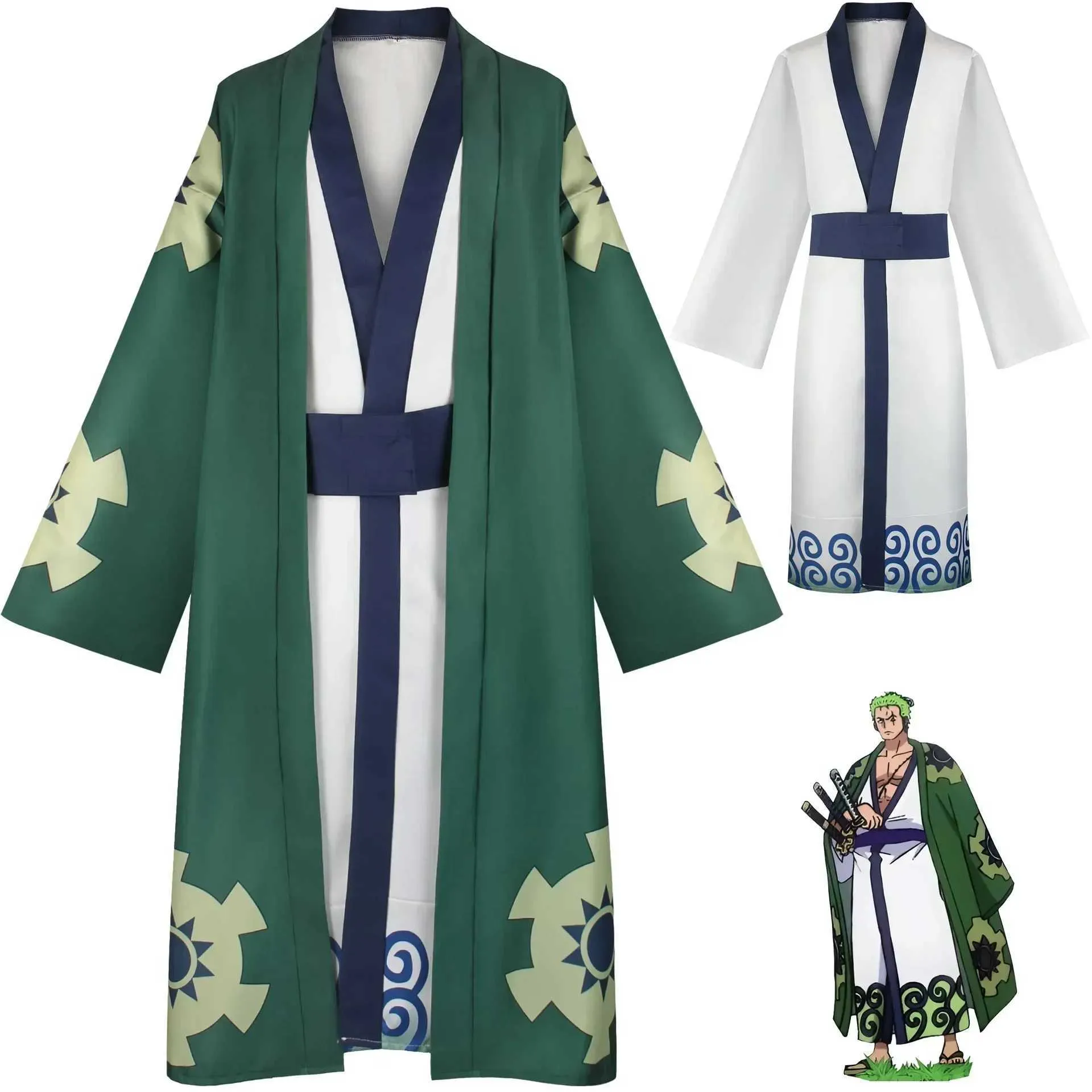 Men's Anime Roronoa Zoro Kimetsu No Yaiba Cosplay With Wano Kuni ...