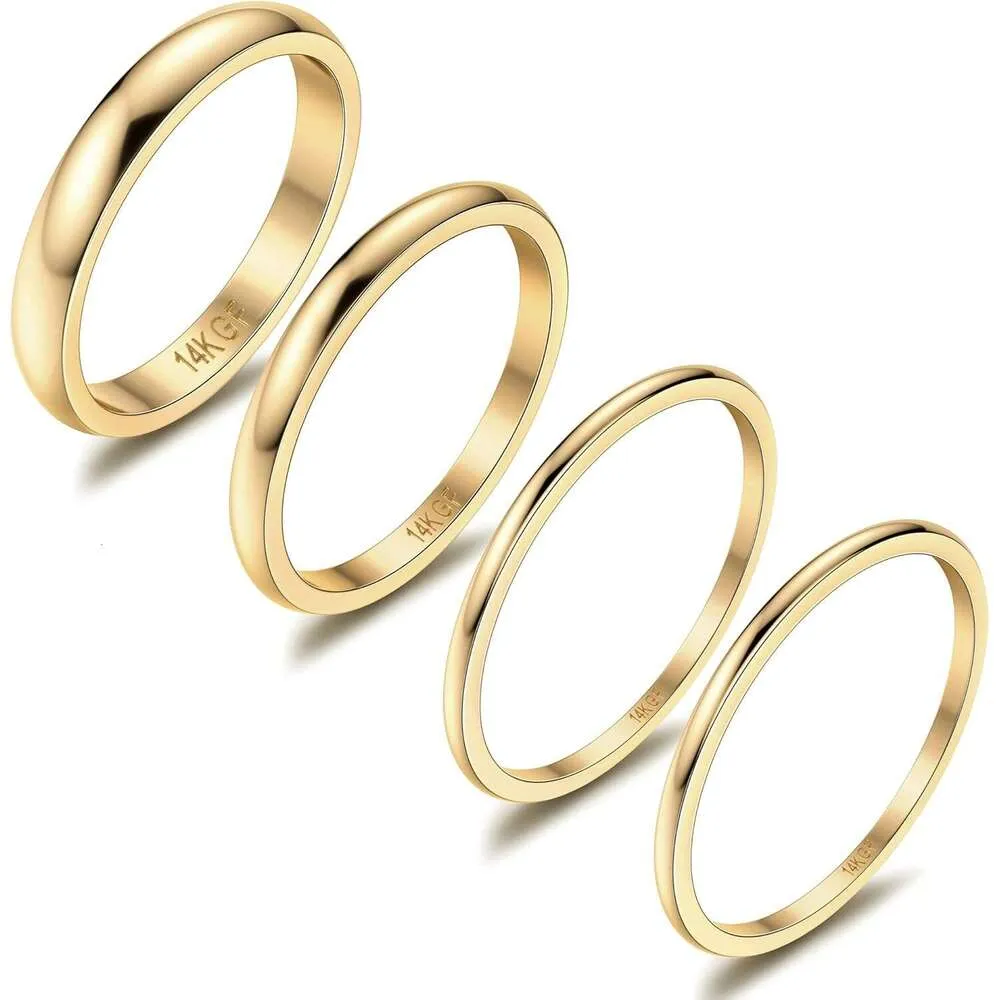 14K Filled Stacking Rings For Women Stackable Thin... From Goodlong, $2 ...
