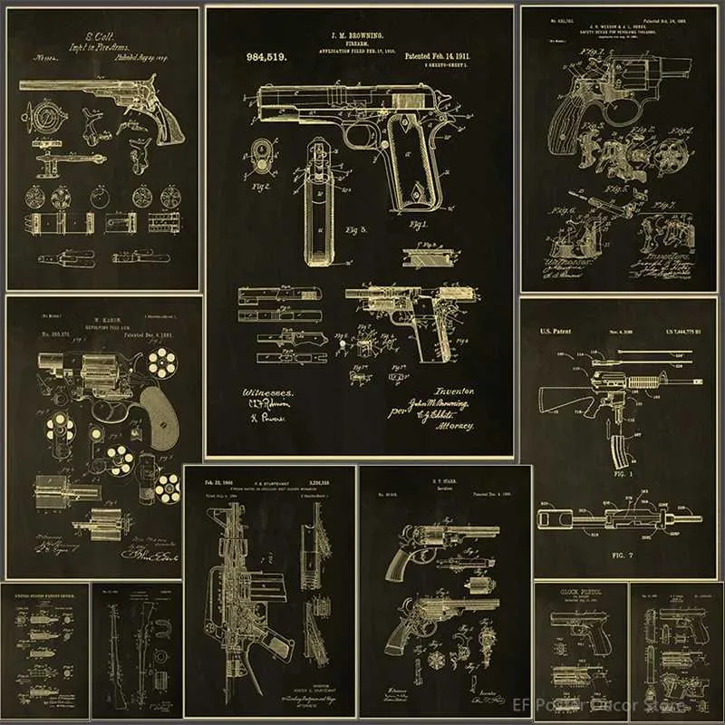 New Arrival Gun Research Poster Pistol/Rifle/Revolver Poster Home Room ...