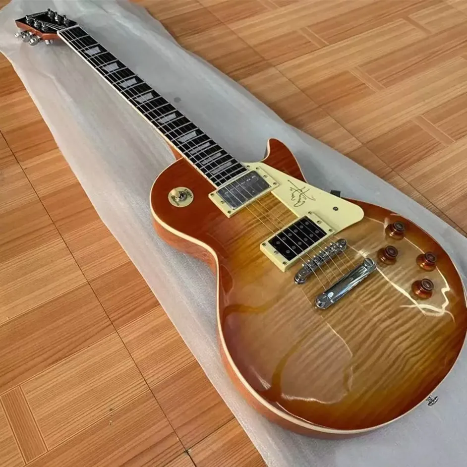 Electric Guitar, Honey Burst Finish, Flame Maple Top, HH Pickups Rock ...