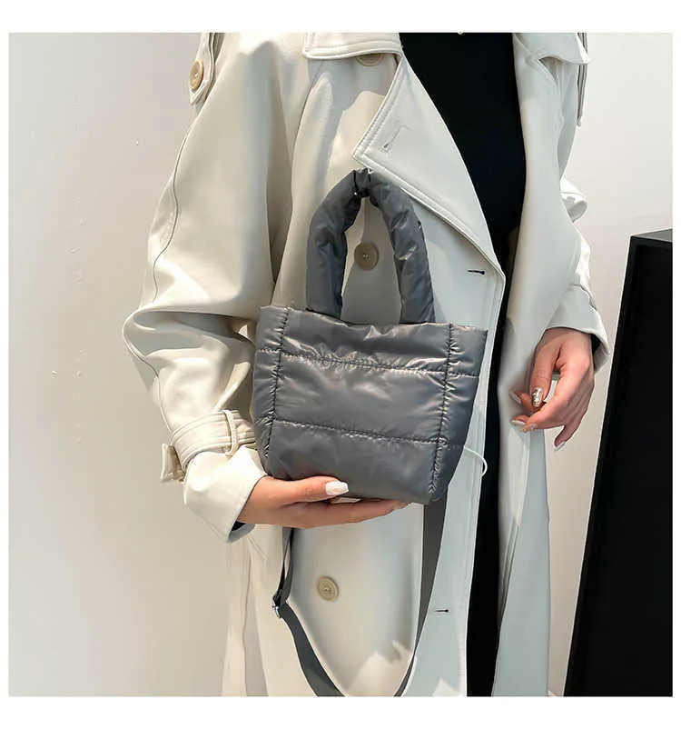 Winter Small Square Nylon Crossbody Bag with Nylon and Hasp Closure for ...