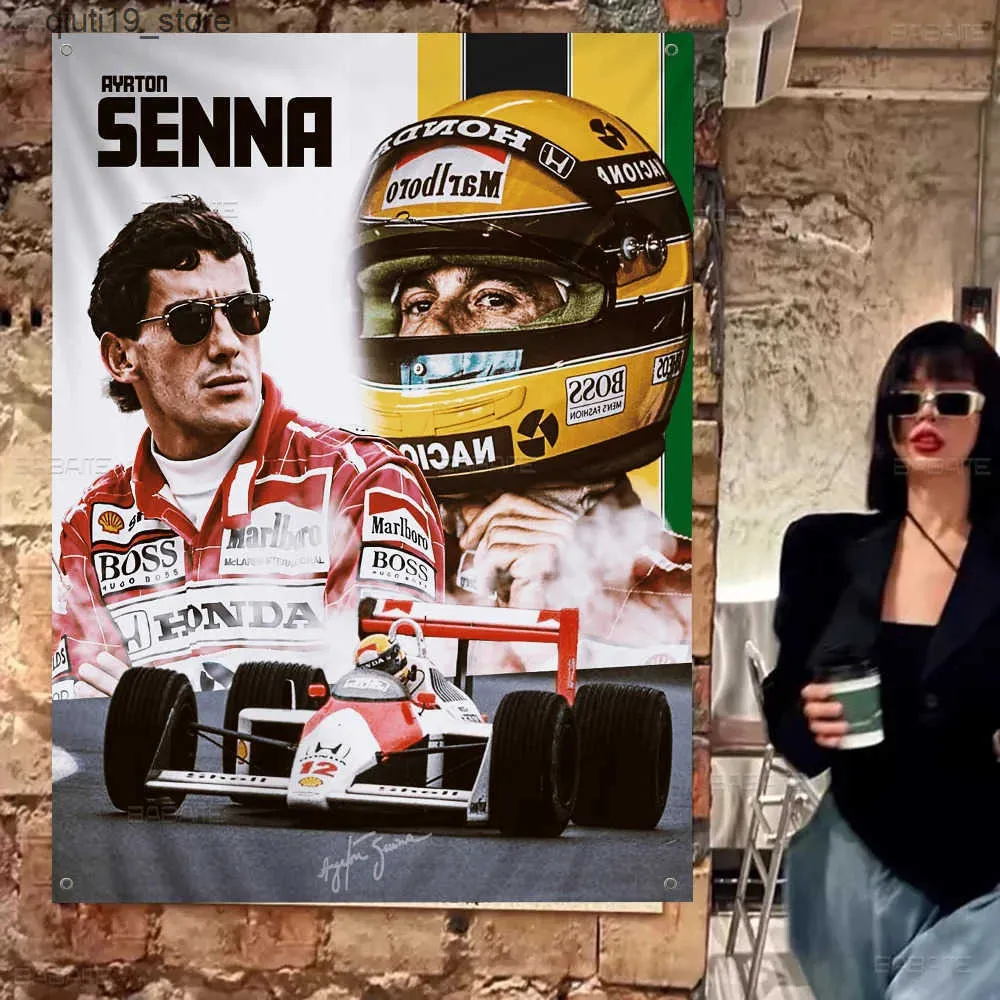 Ayrton Senna Racer Banners And Posters Flag Creative Pattern, Hand ...