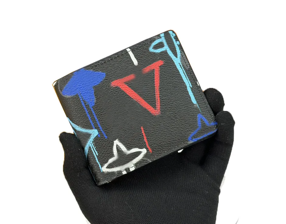 Designer Mens Square PU Wallet with Classic Flower Pattern, Short ...