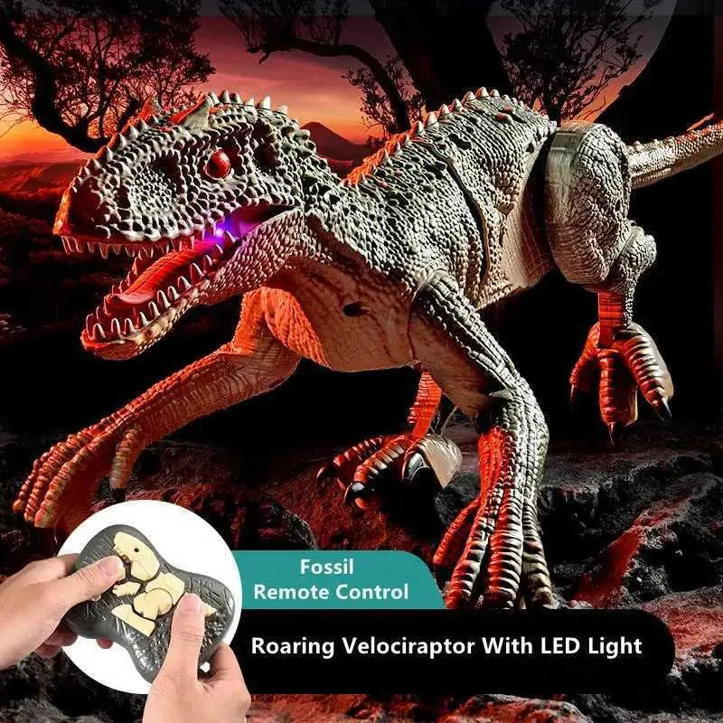 Upgraded Electric/RC Realistic Remote Control Dinosaur With LED Light ...