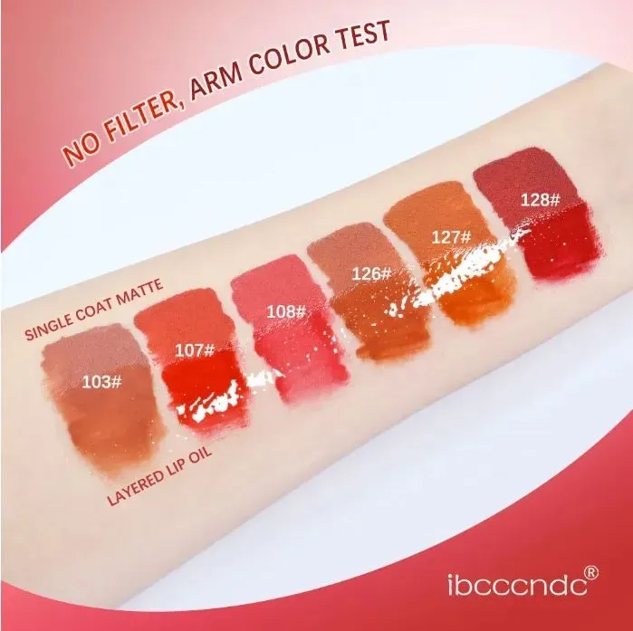 Long-lasting waterproof matte glossy shimmer liquid lip gloss with ...