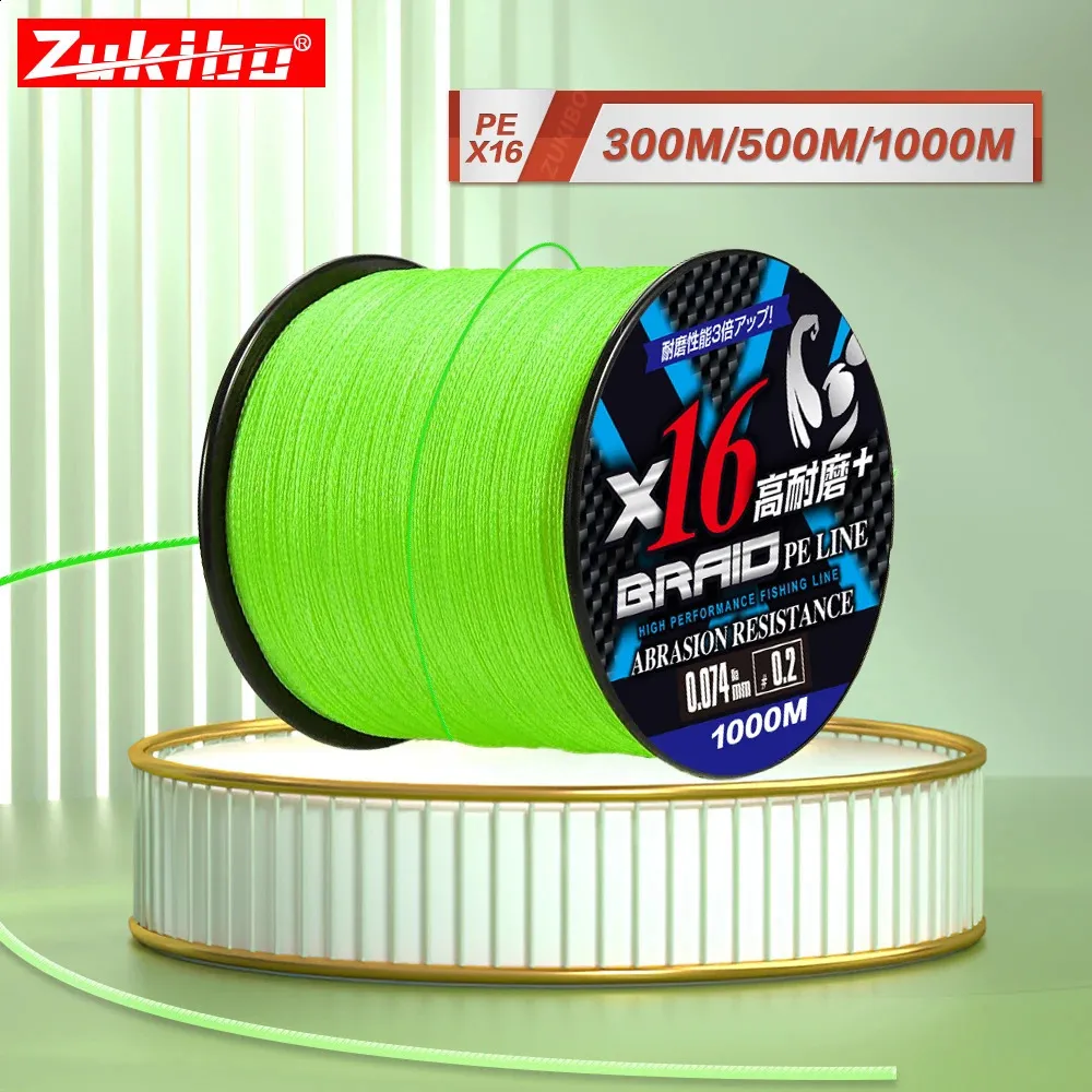 16 Strand Braided Fishing Line - Hollow Core, Abrasion Resistant PE ...