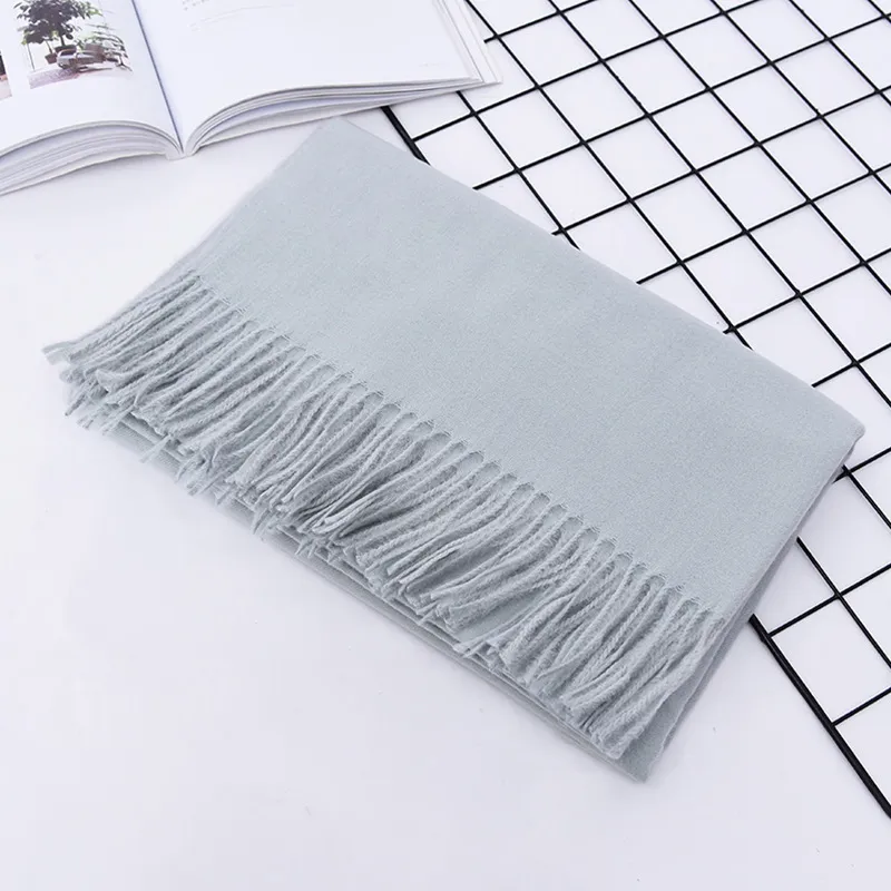 Elegant Long Neck Shawl Cotton Cashmere Unisex Plain Classic Style Over ...