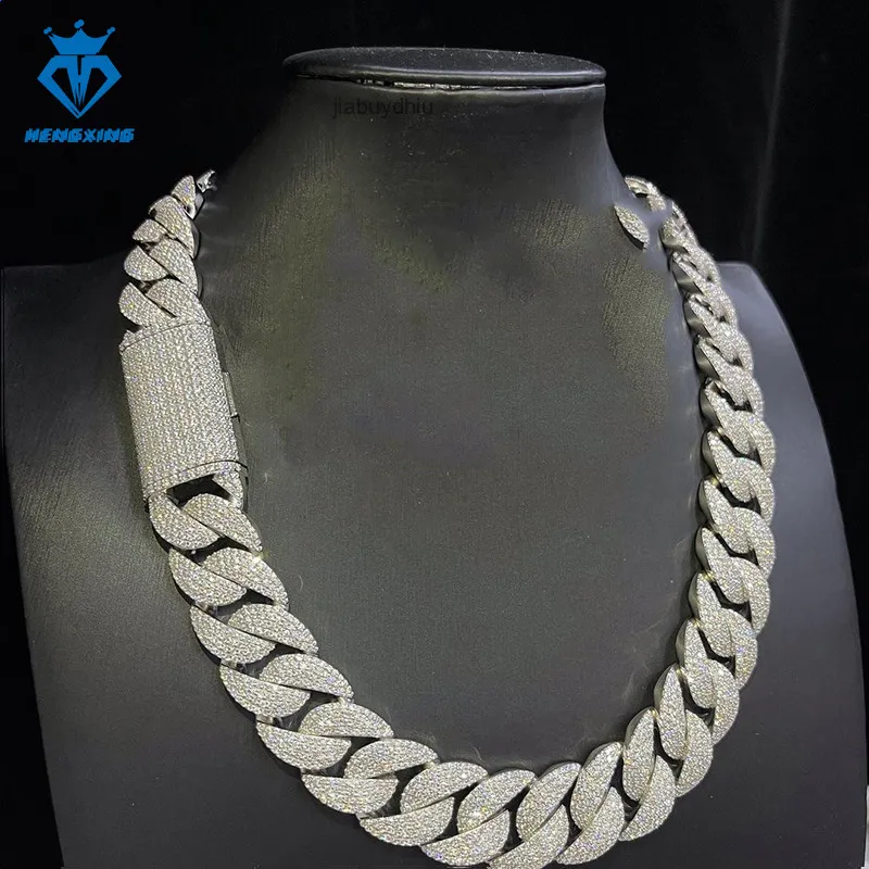 18mm 925 Sterling Silver Rope Chain Necklace with White Diamond Pendant ...