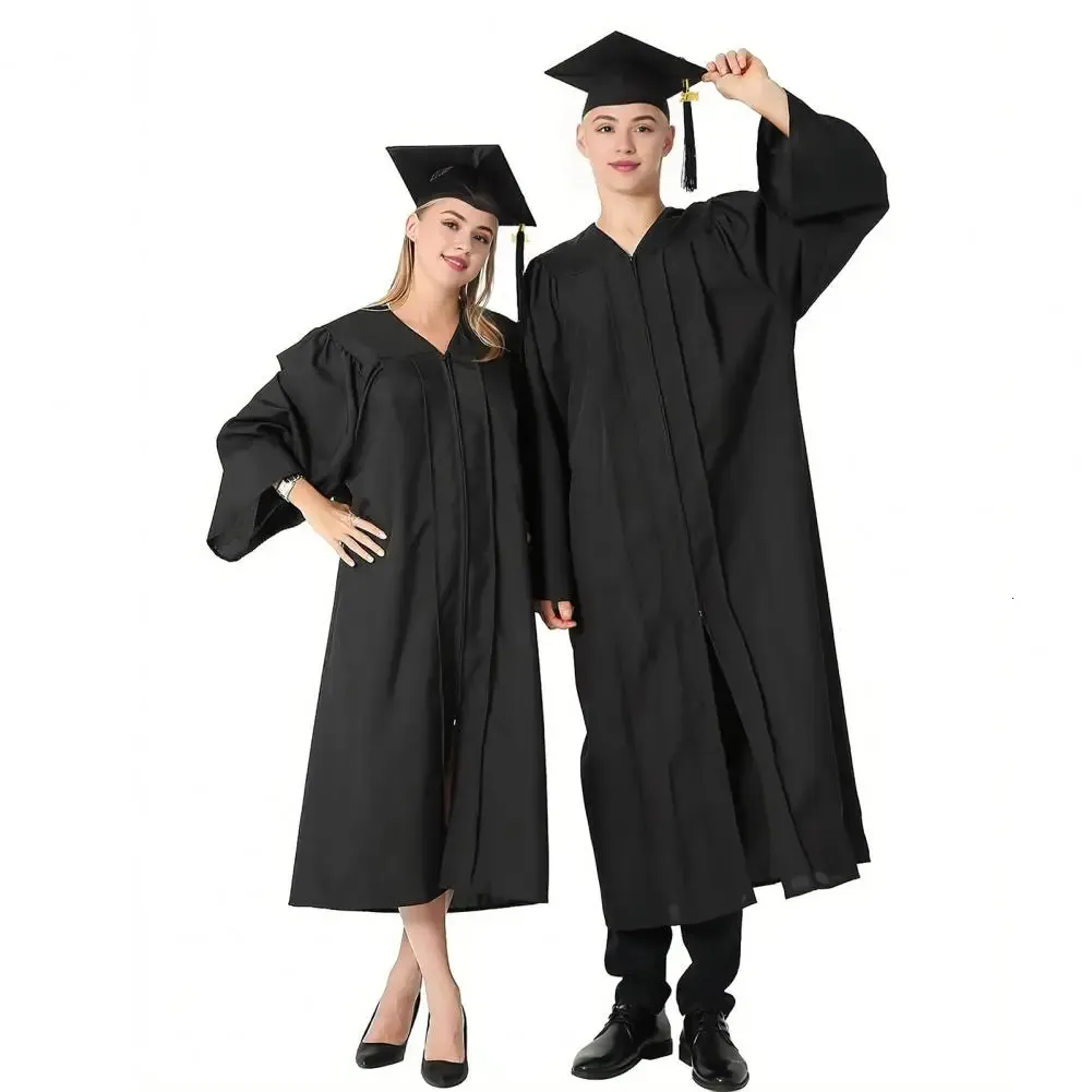 School Uniform Graduation Cap And Gown Set Adult Academic Robe For ...