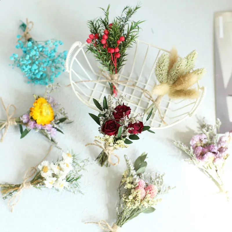 Wedding Gifts: Mini Dried Flower Bouquet with Starry Roses for Home ...
