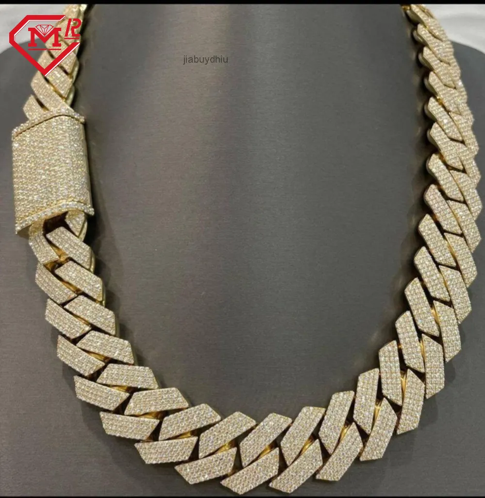 Customizable 20mm VVS Moissanite Diamond Cuban Lab Diamond Cuban Chain ...