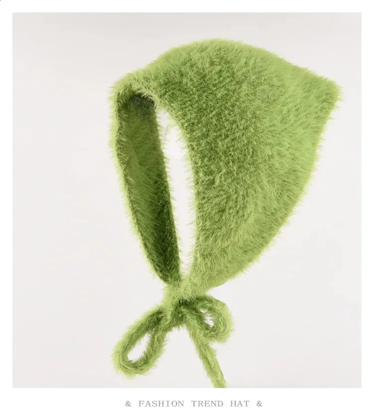 Silk triangular knit scarf for men, plush warm headscarf and necktie ...