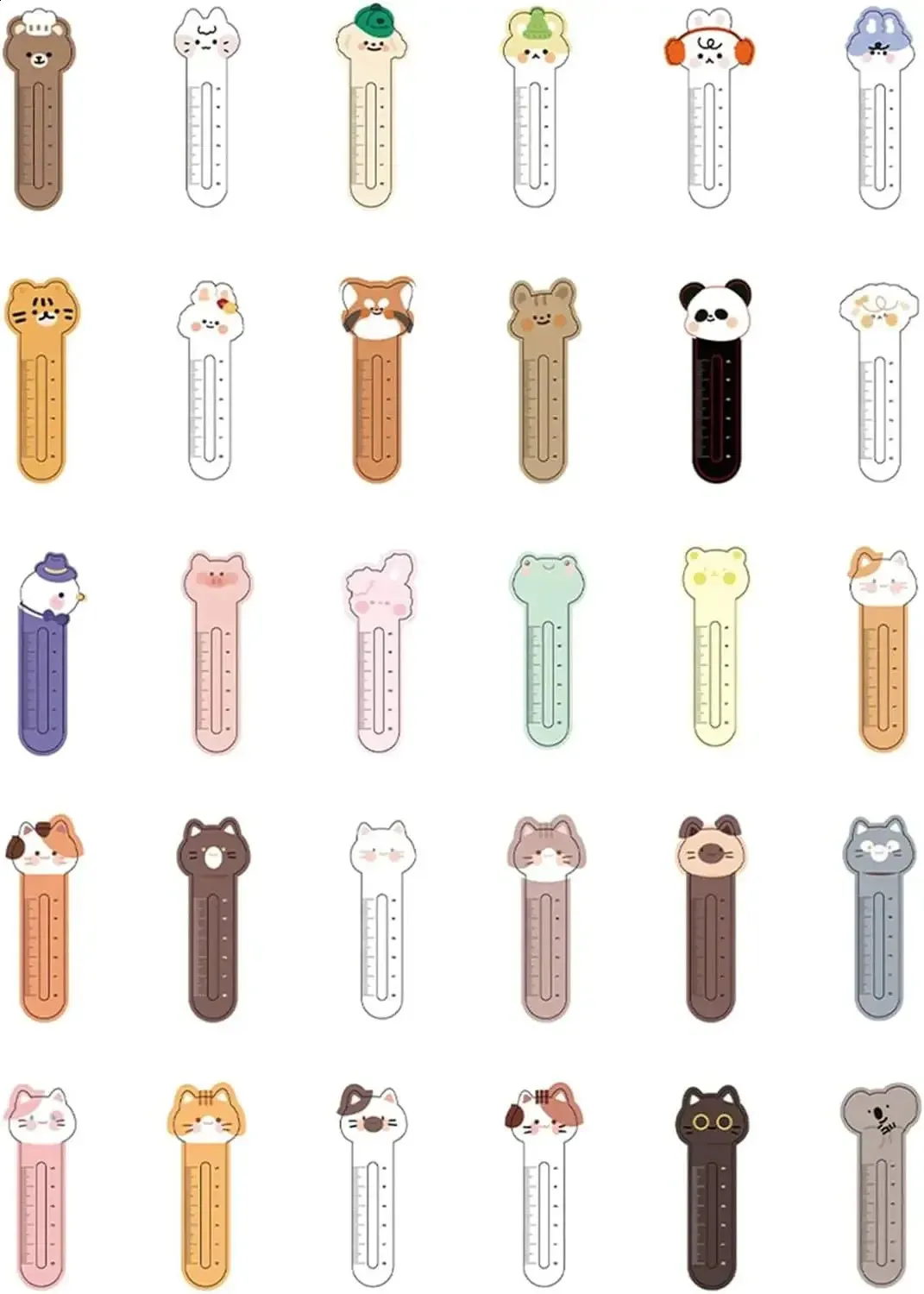 30 Pack Colorful Animal Bookmarks with Scales - Cute Cartoon Reading ...