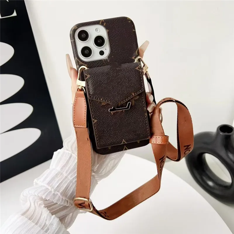 Designer Phone Wallet Case With Crossbody Strap IPhone 16/15/14/13/12 ...