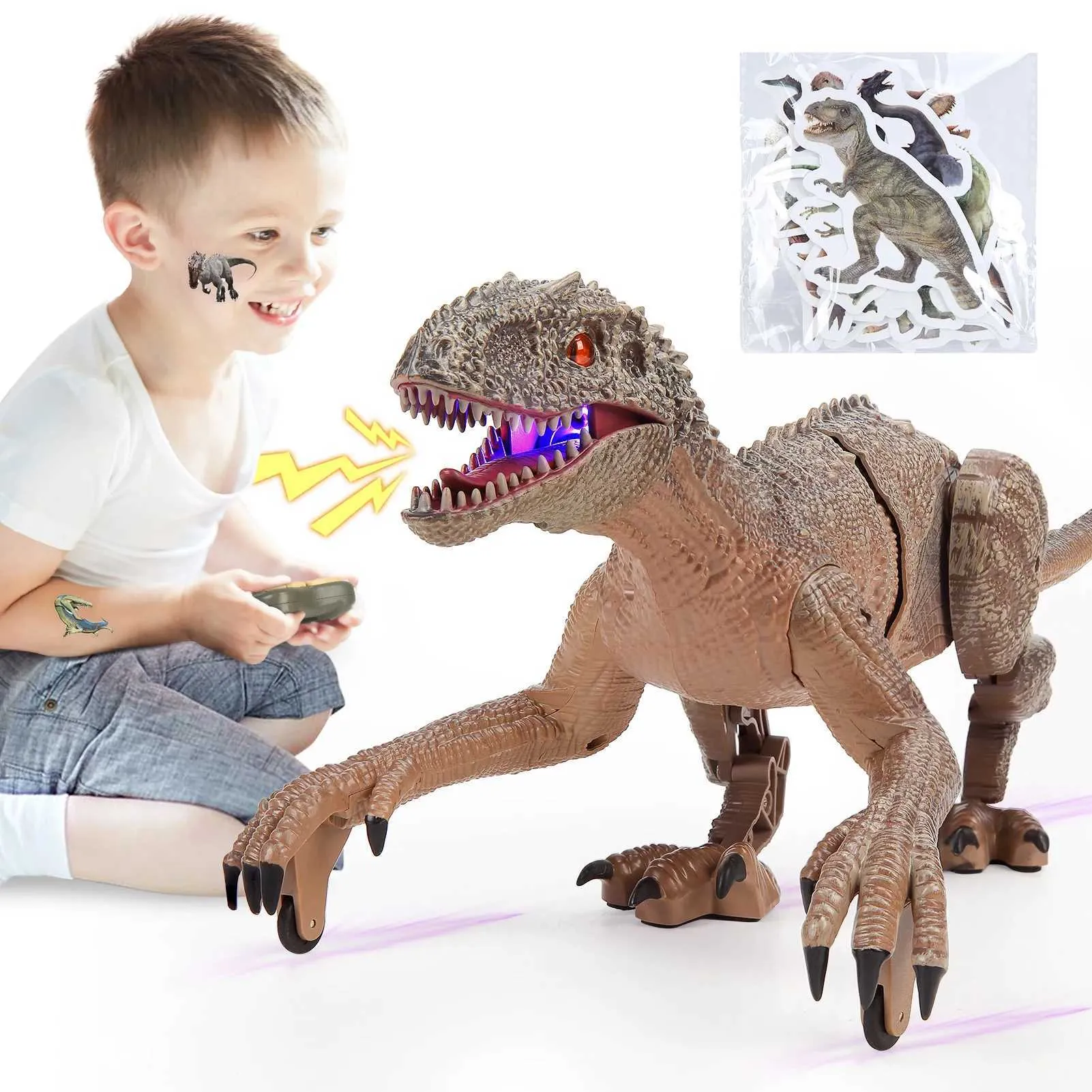 RC Dinosaur With 50 Sheets, Walking Sounds Mode, And Remote Control ...