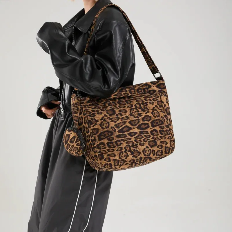 Leopard Print Nylon Tote Bag - Large Capacity, Trendy, Versatile ...