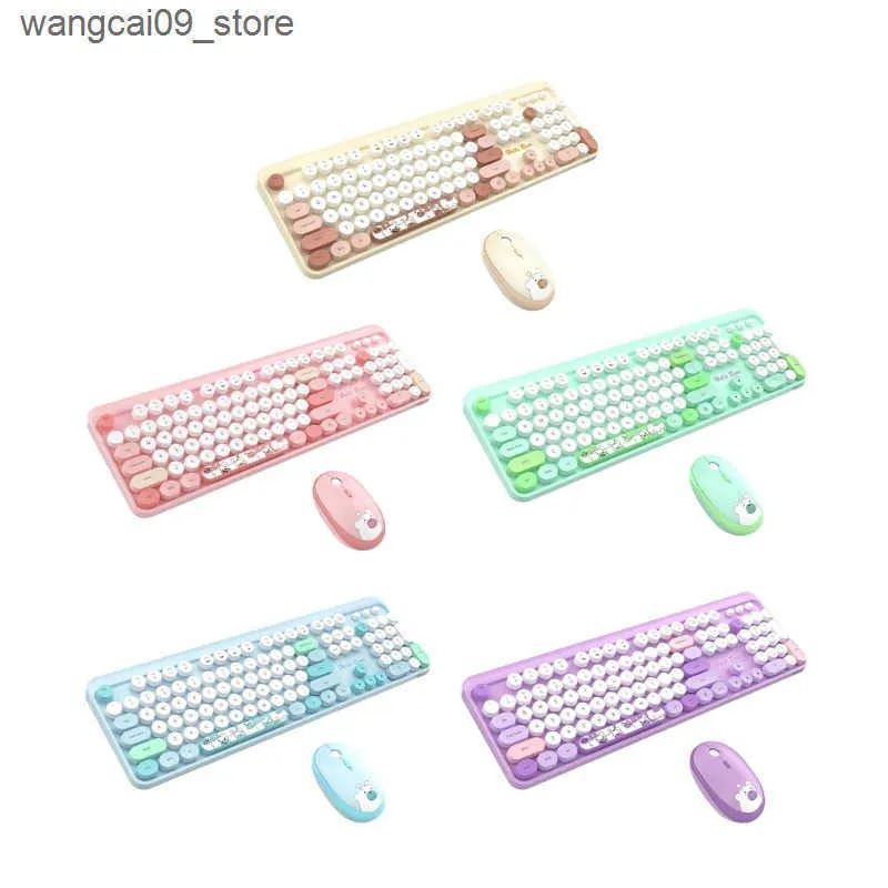 Wireless Hello Bear Keyboard and Mouse Set - Cute 2.4G Gaming for PC ...