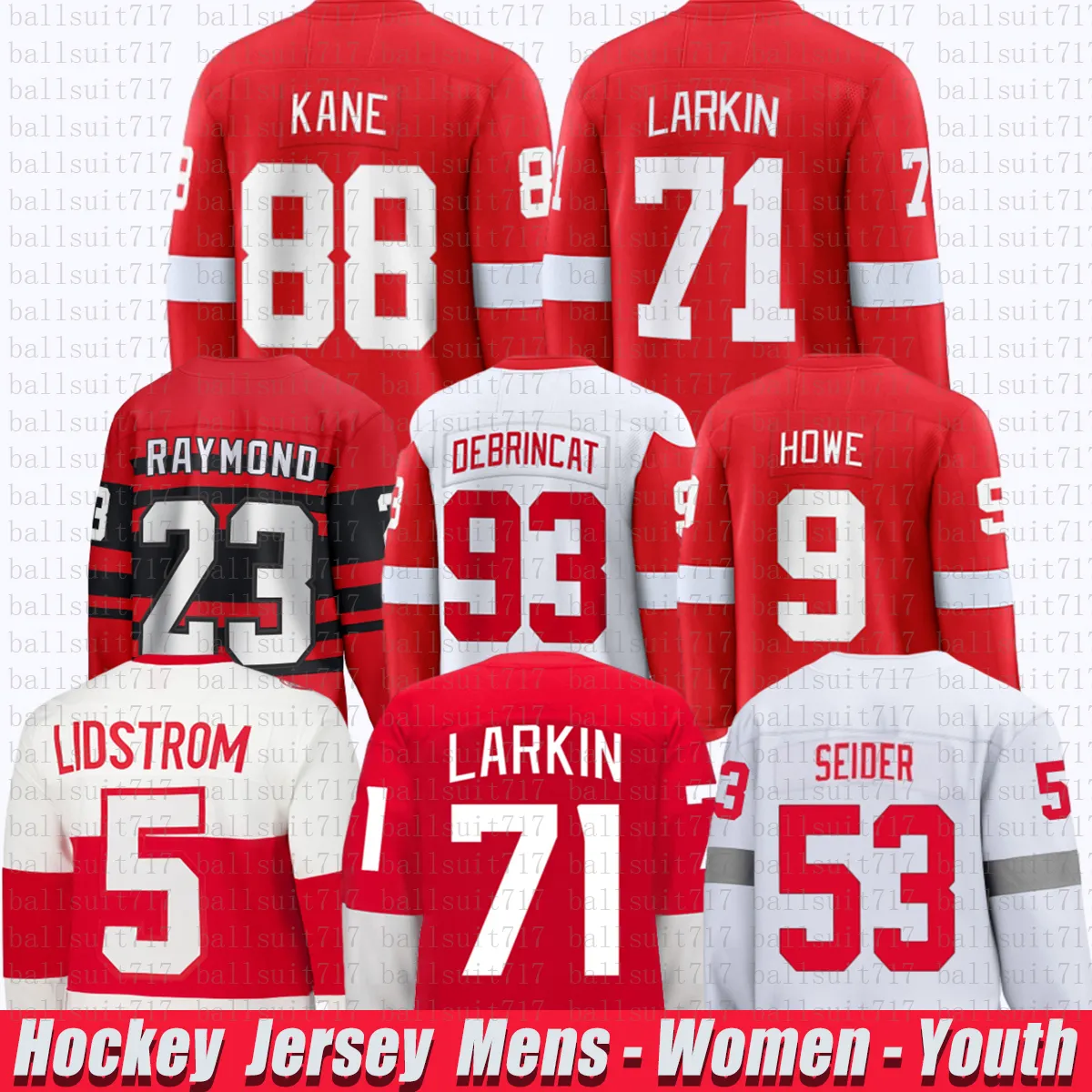88 Patrick Kane Detroit Red Wings Hockey Jersey - Dylans Larkins, Lucas ...